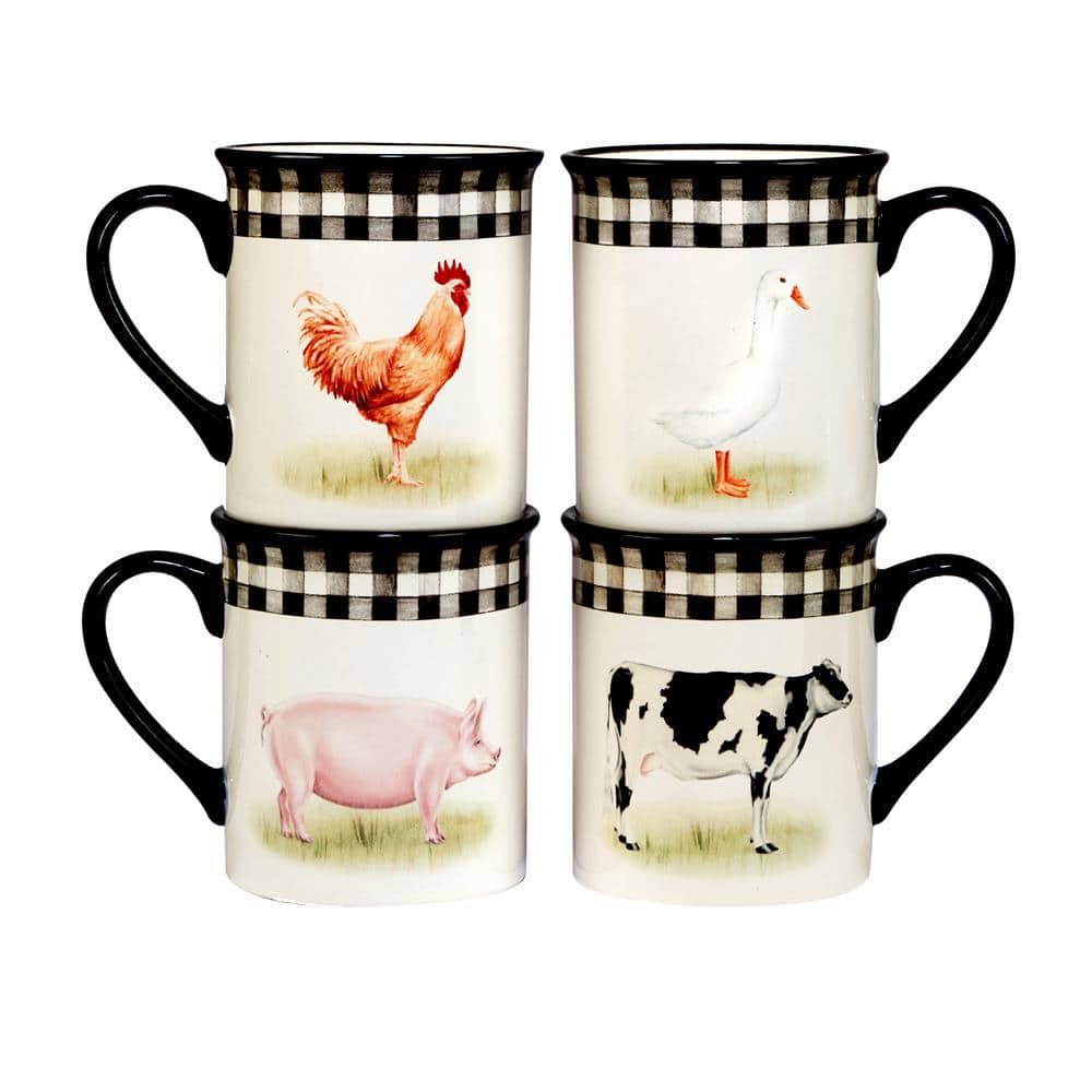 Certified International On the Farm 20 oz. Assorted Colors Earthenware ...
