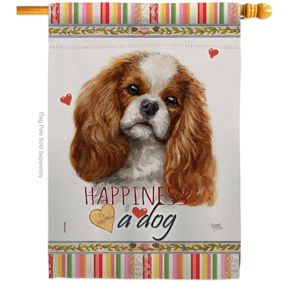 Breeze Decor 28 in. x 40 in. Comforter Spaniel Happiness House Flag ...