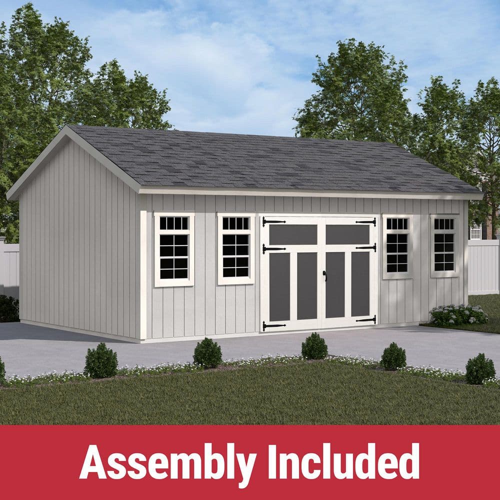 Handy Home Products Pro Assembled Vertex 24 ft. x 16 ft. Wood Garden ...
