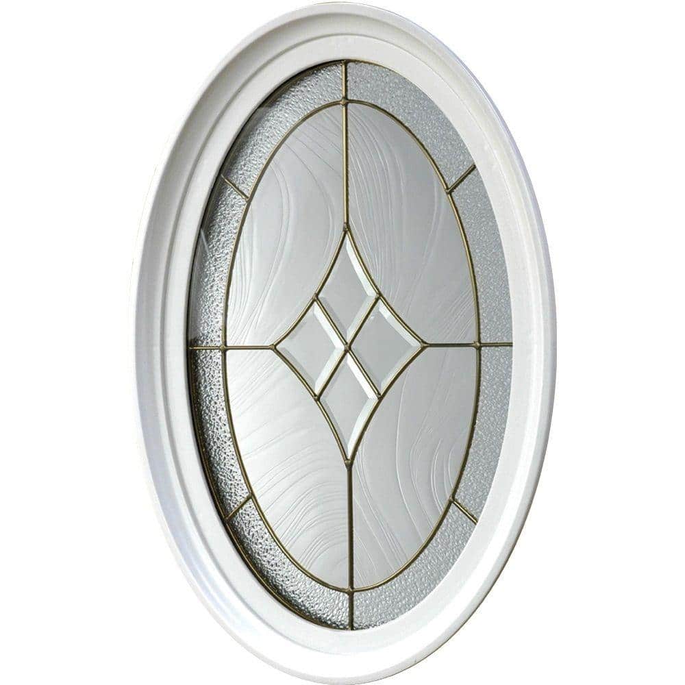 TAFCO WINDOWS 20 in. x 28.75 in. White Triple-Pane Insulated Glass Oval ...