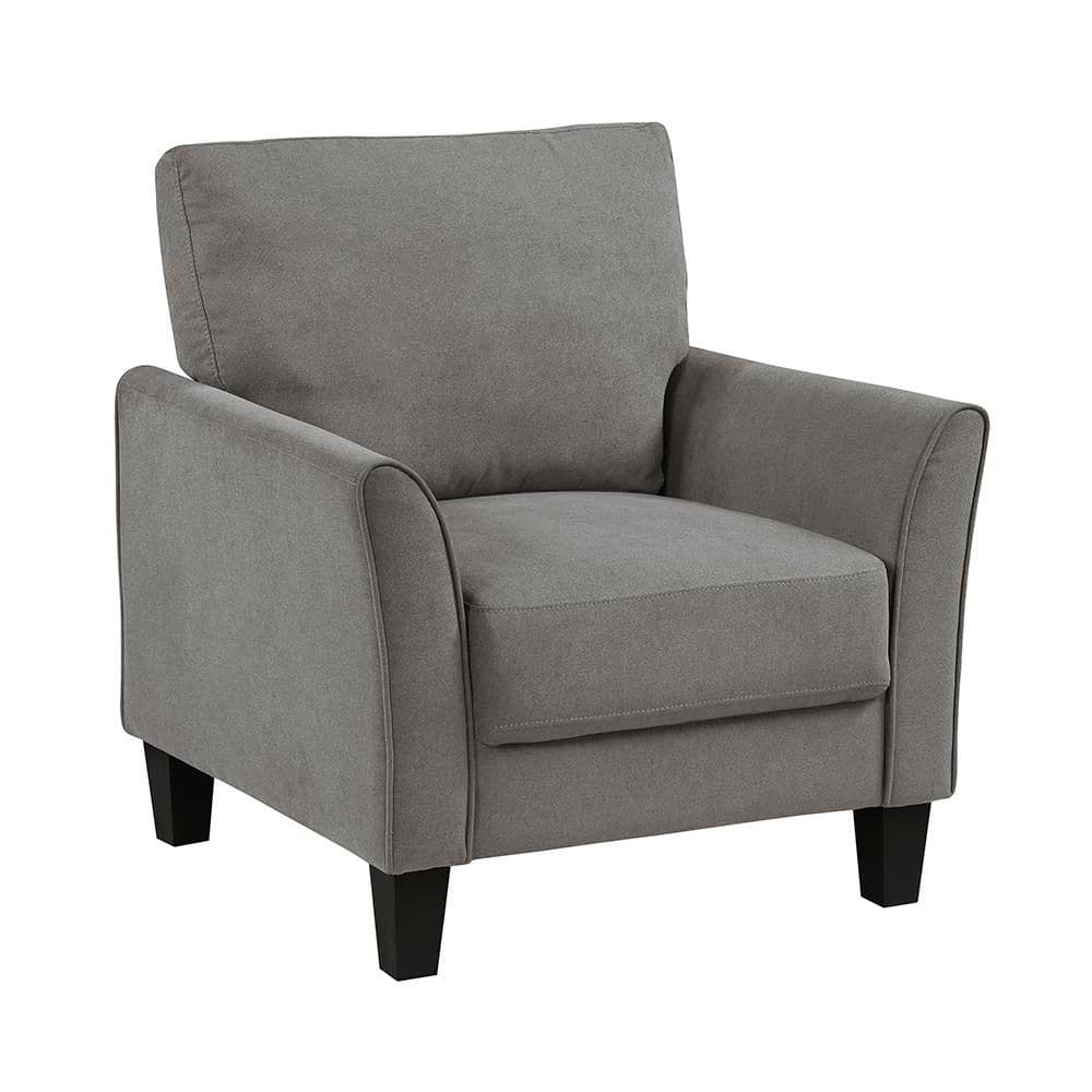 Lazzara Tesoro Chocolate Textured Fabric Upholstery Arm Chair 9519CHC-1 ...