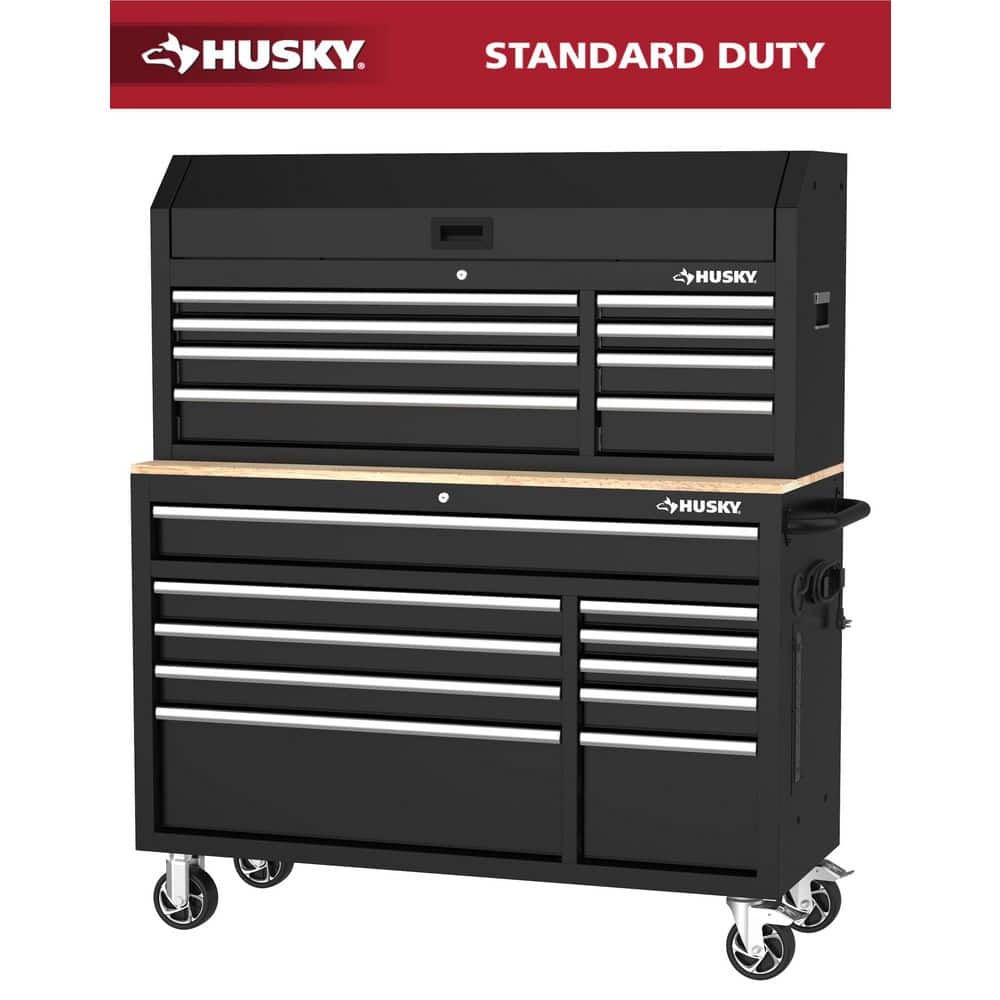 Husky Modular Tool Storage 52 in. W Standard Duty Black Mobile ...