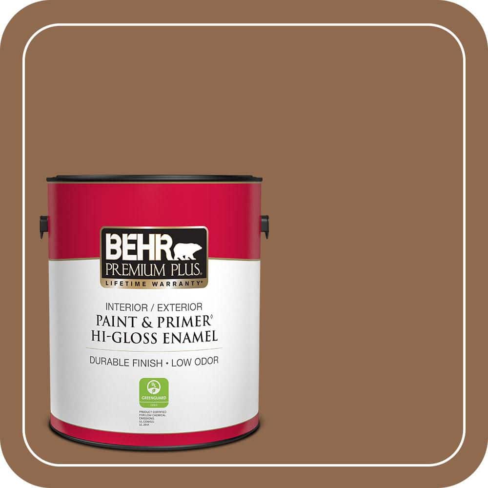 BEHR PREMIUM PLUS 1 gal. #PPU4-01 Caramel Swirl Hi-Gloss Enamel ...