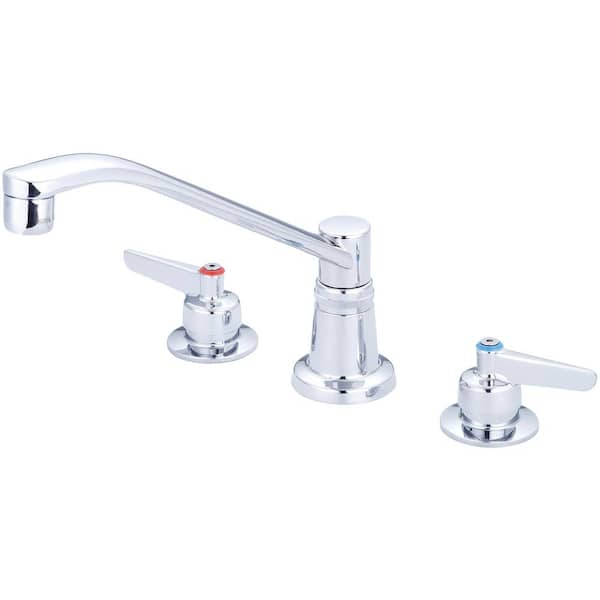 Central Brass Double-Handle Concealed Ledge Standard Kitchen Faucet in ...