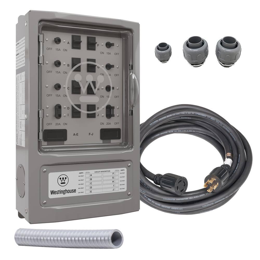 Westinghouse 30 Amp 8-Circuit Manual Transfer Switch Kit WMTS30A10C ...