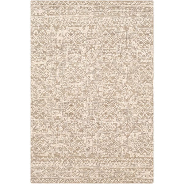 Livabliss Newcastle Taupe/Cream Tribal 9 ft. x 12 ft. Indoor Area Rug ...