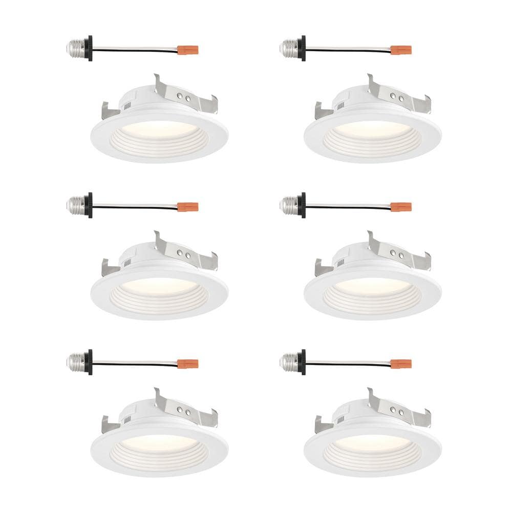 EnviroLite EnviroLite 4 in. White Baffle Trim Dimmable LED Recessed Can ...