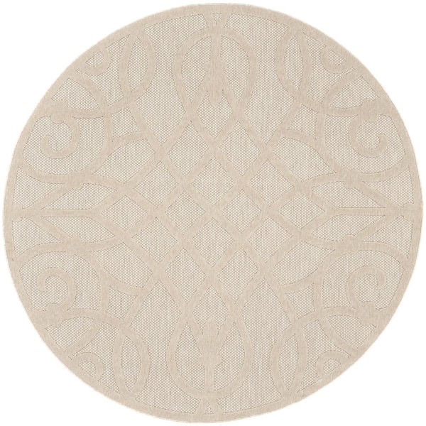 Nourison Palamos Cream 8 ft. x 8 ft. Textured Geometric Contemporary ...