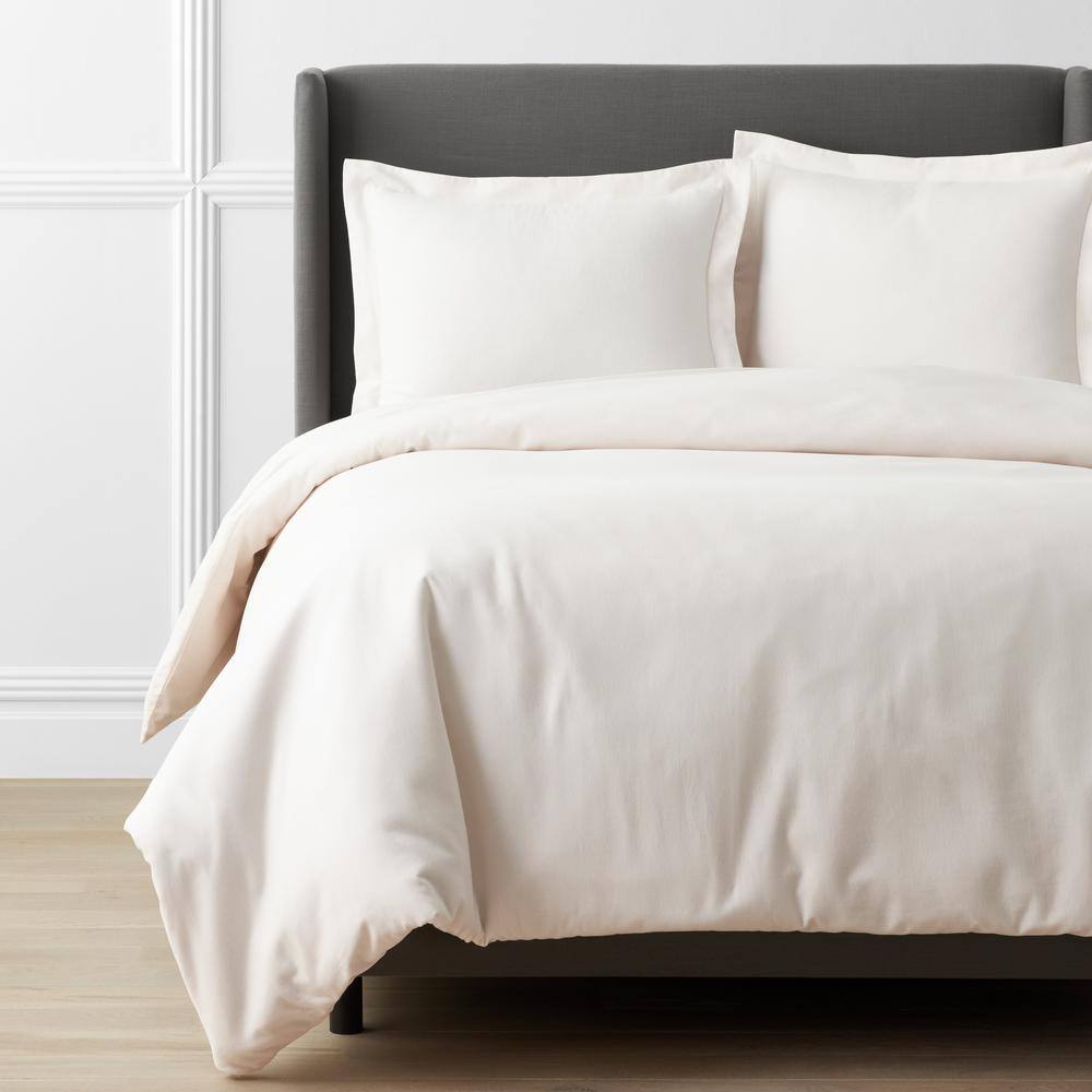 The Company Store Legends Hotel Cream King Velvet Flannel Duvet Cover ...