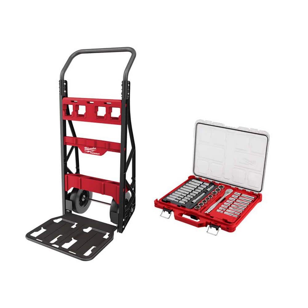 Reviews for Milwaukee PACKOUT 20 in. 2-Wheel Utility Cart with 1/2 in. Drive SAE/Metric Ratchet ...