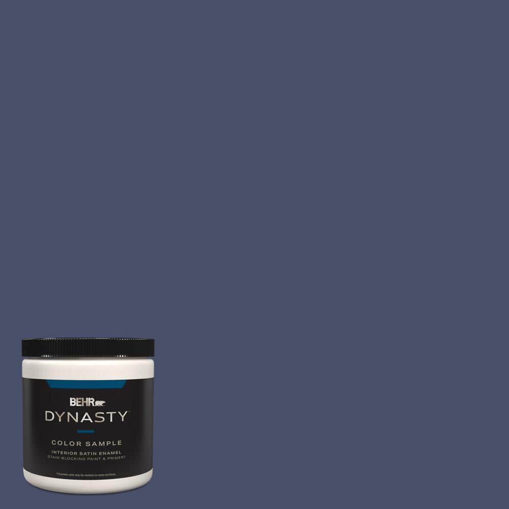 BEHR DYNASTY 8 oz. #M530-7 Elegant Navy One-Coat Hide Satin Enamel ...