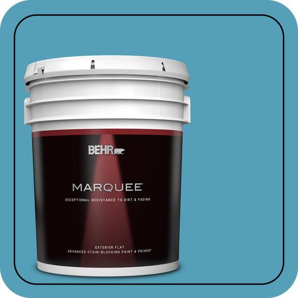 BEHR MARQUEE 5 gal. #M480-5A North Pole Blue Flat Exterior Paint ...
