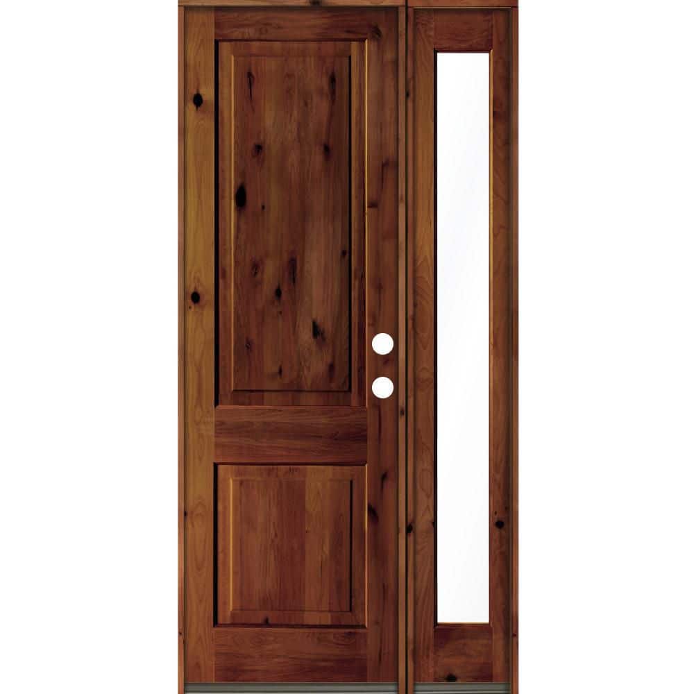 Krosswood Doors 46 in. x 96 in. knotty alder Left-Hand/Inswing Clear ...
