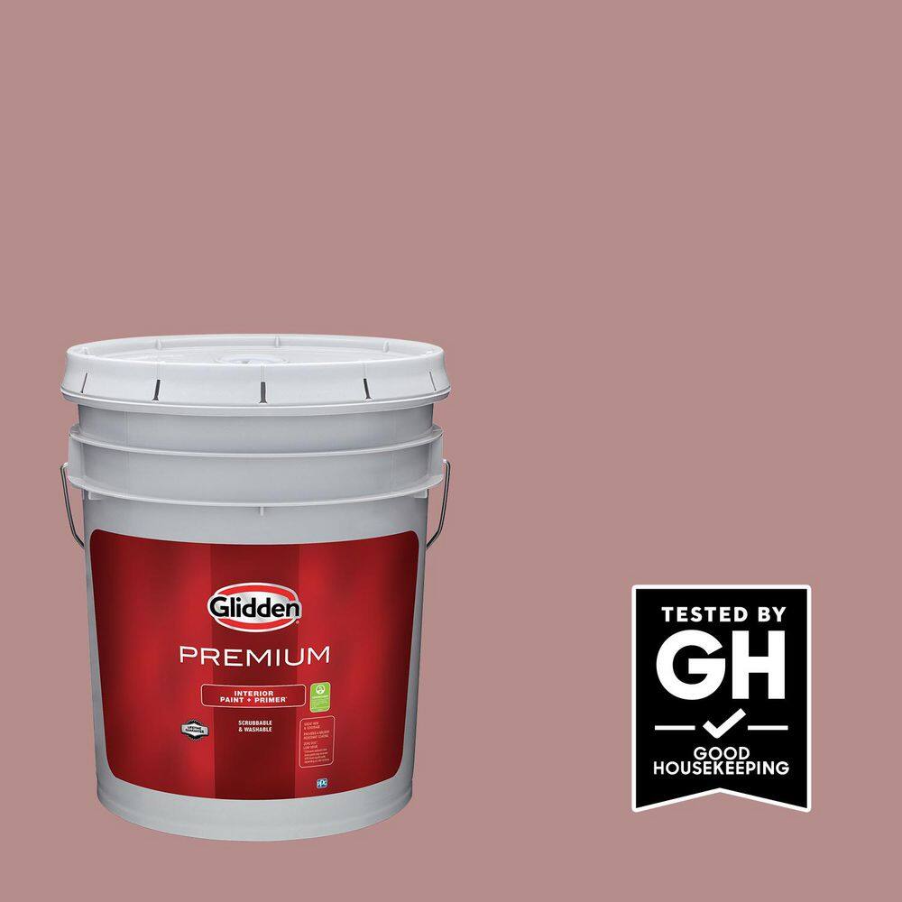 Glidden Premium 5 gal. Brandy Snaps PPG1053-5 Flat Interior Latex Paint ...