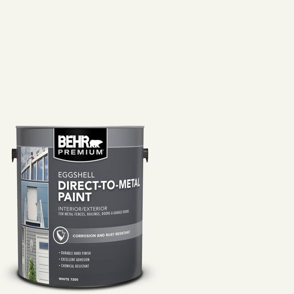 BEHR PREMIUM 1 gal. #75 Polar Bear Eggshell Direct to Metal Interior ...