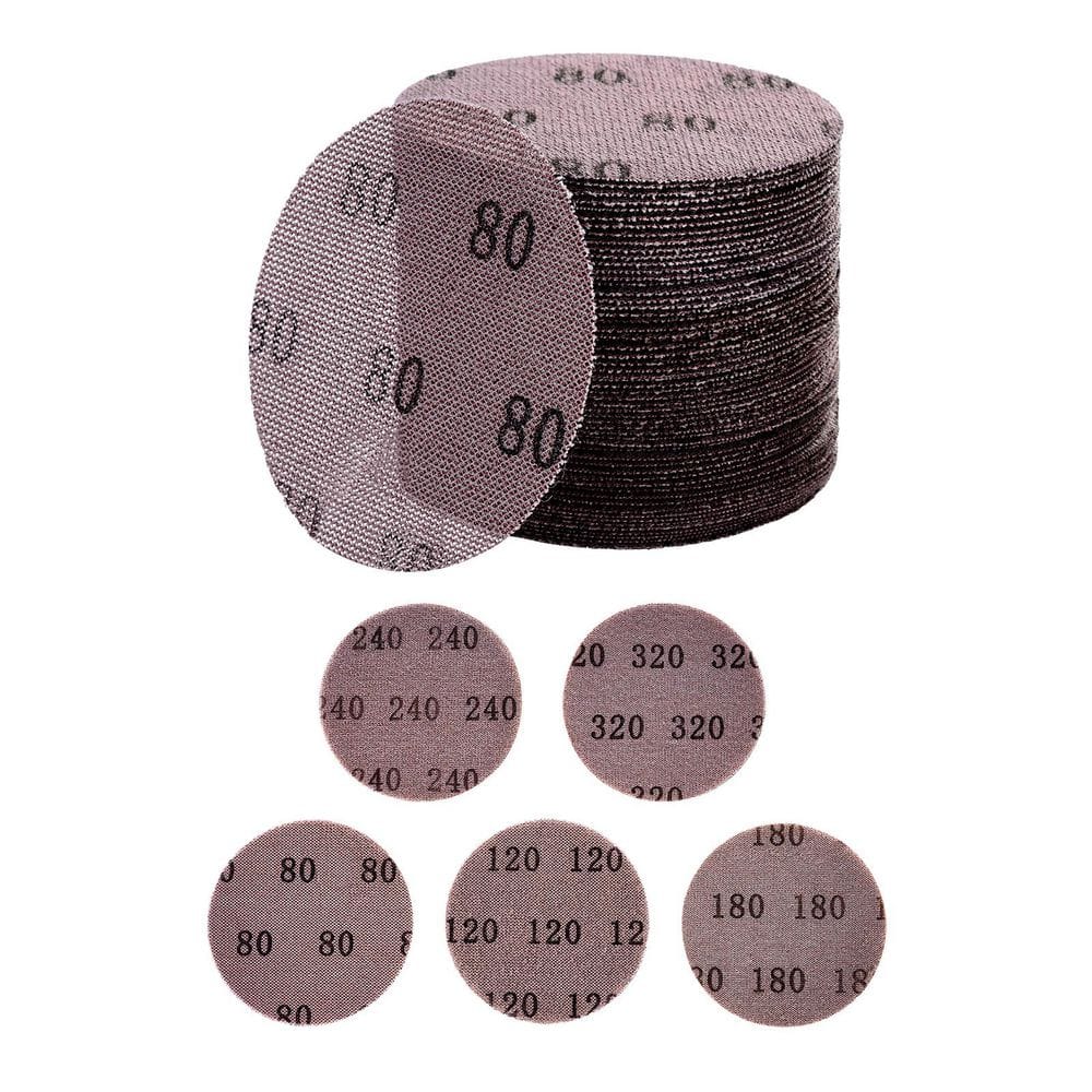 VEVOR 5 in. Mesh Abrasive Sanding Discs 50PCS, Grit 80/120/180/240/320 ...