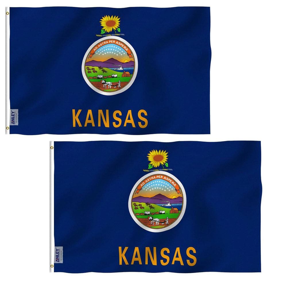 ANLEY Fly Breeze 3 ft. x 5 ft. Kansas State Flag-Kansas KS Flags ...