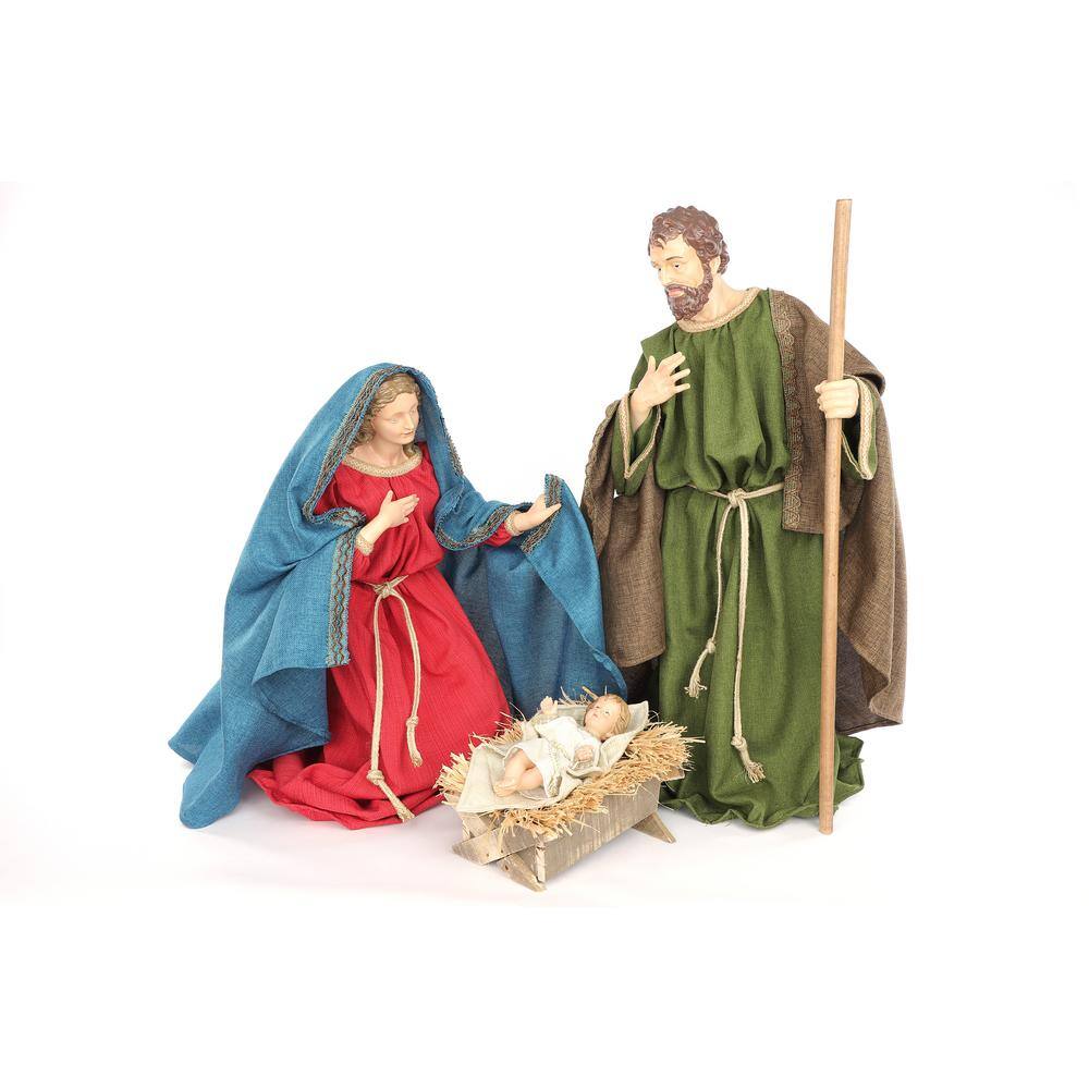 Home Accents Holiday Nativity Set with 36 in. Joseph, 27 in. Mary and ...
