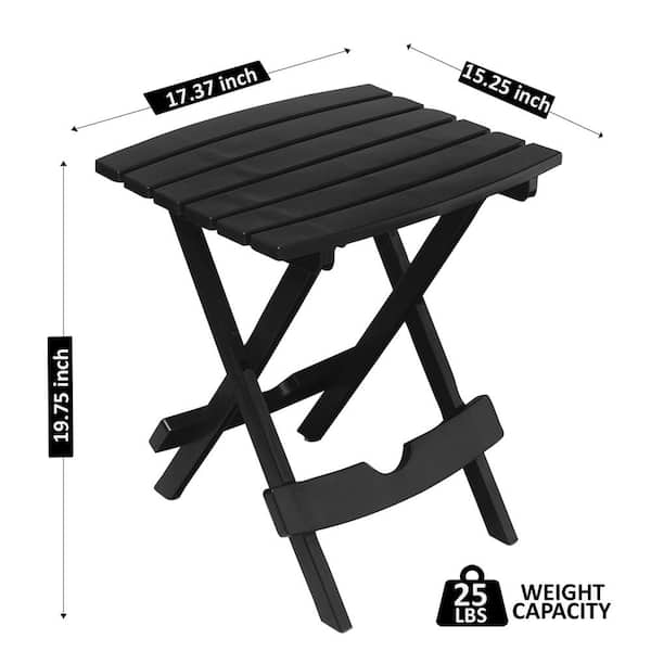 Adams Quik Fold Square Outdoor End Table 15.2 in W x 17.4 in L 259616
