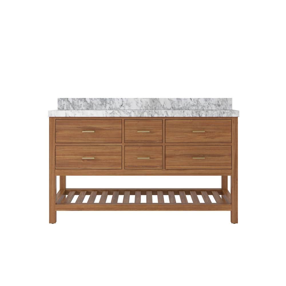 Willow Collections Parker Teak 60 in. W x 22 in. D x 36 in. H Double ...
