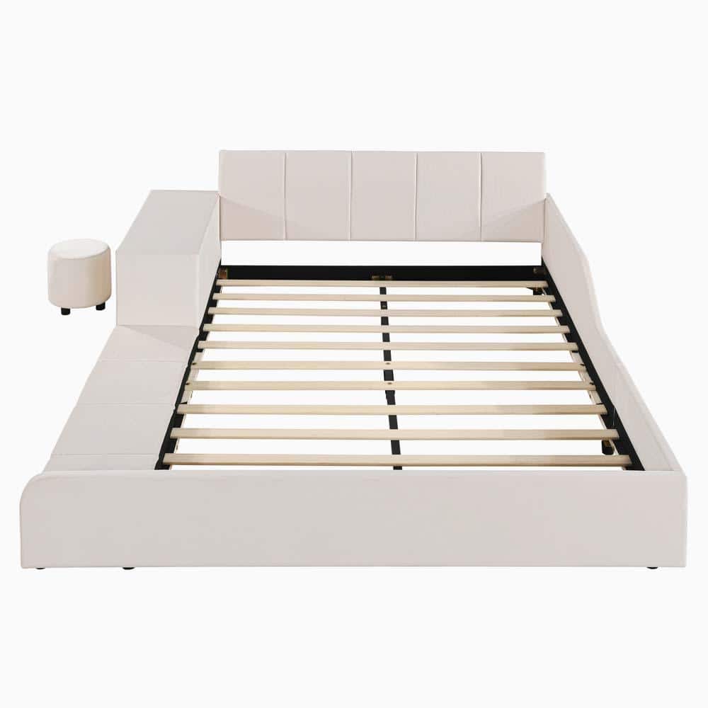 wetiny Beige Full Platform Bed D-SF000111AAA - The Home Depot