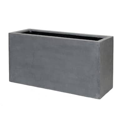 PotteryPots Jort Medium 20 in. Tall Grey Fiberstone Indoor Outdoor ...