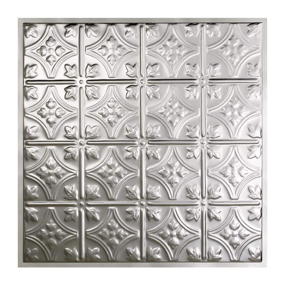 Great Lakes Tin Hamilton 2 ft. x 2 ft. Lay-in Tin Ceiling Tile in Clear ...