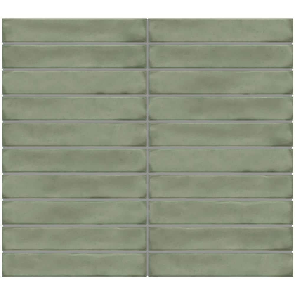Daltile Artcrafted Aloe 11-1/2 in. x 10 in. Glazed Ceramic Straight ...