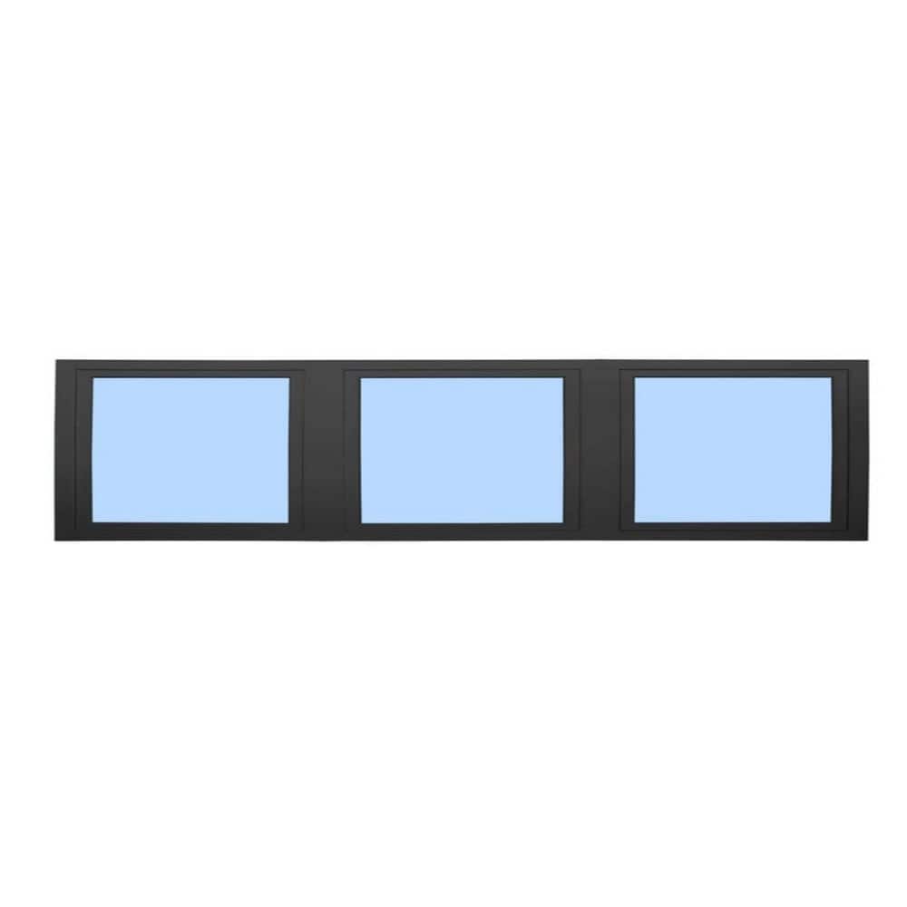 Avora Doors and Windows 90 in. x 24 in. Elite Euro Black Exterior/White ...