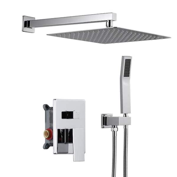 IVIGA Single Handle 1-Spray Dual Wall Mount 12 in. Fixed and Handheld ...