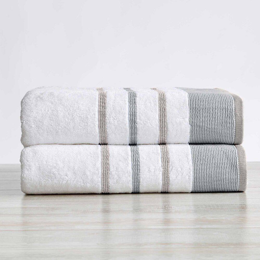Reviews for FRESHFOLDS Glacier Grey/Cappuccino Premium Cotton 2-Pack ...