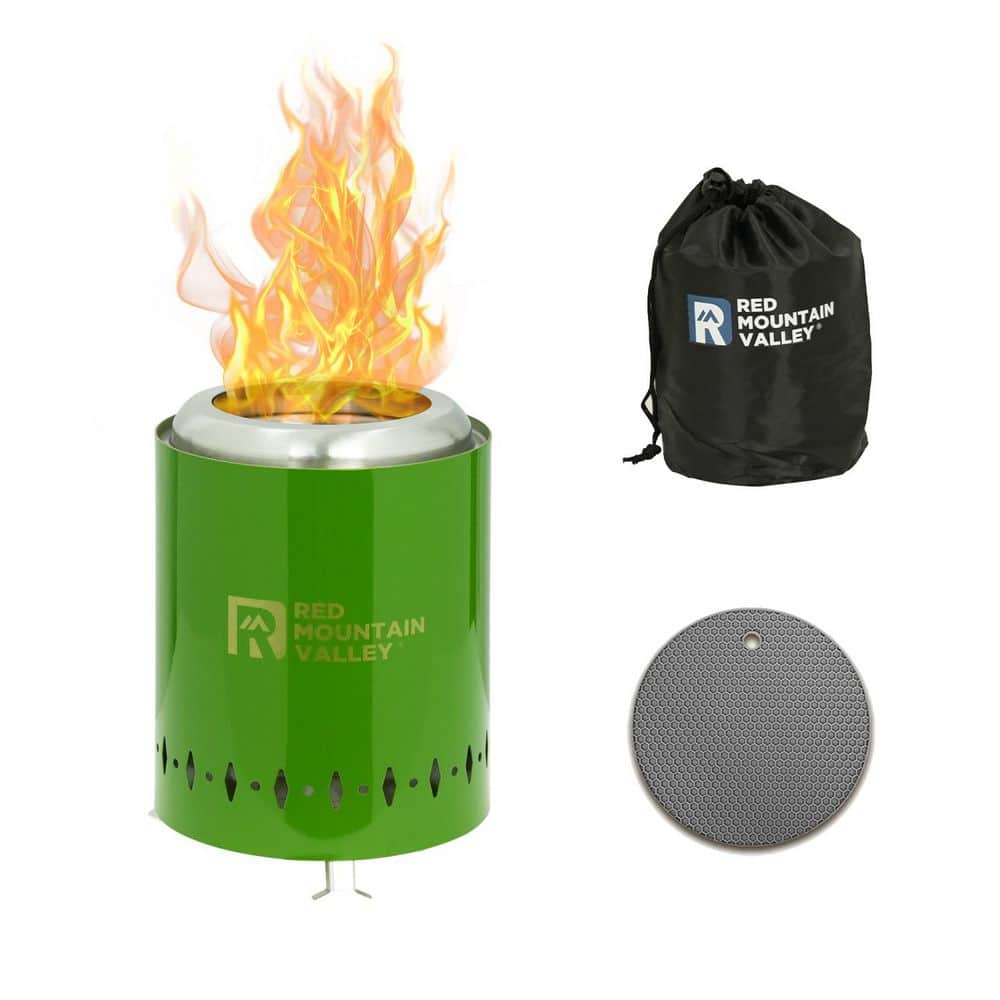 5.5 in. x 7.7 in. Smokeless Portable Stainless Steel Tabletop Fire Pit ...