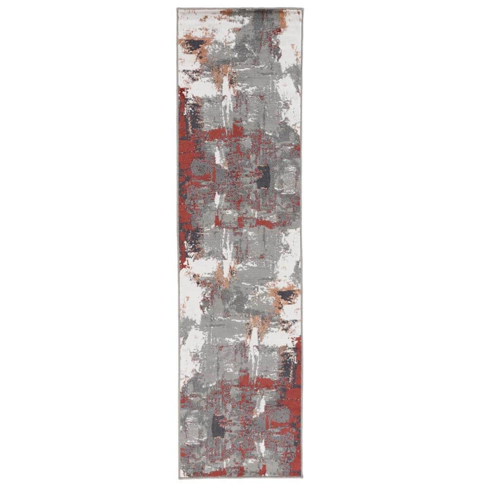 Amer Rugs Alpine 2 ft. 7 in. x 10 ft. Rust Abstract Pattern Runner Rug ...