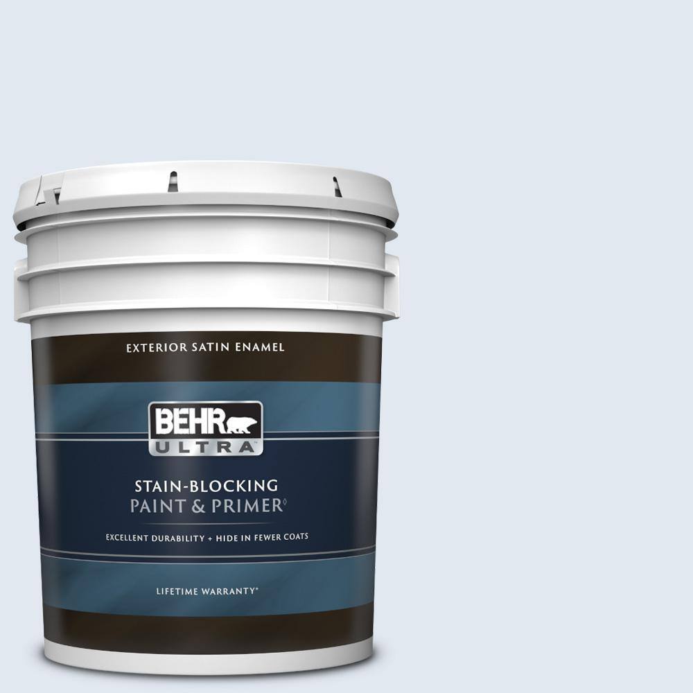 BEHR ULTRA 5 gal. #M540-1 Bellflower Blue Satin Enamel Exterior Paint ...