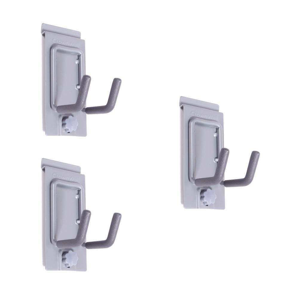 CROWNWALL Slatwall 55 lbs. Locking Small J Hook (3-Pack) JHKS-L-3P ...