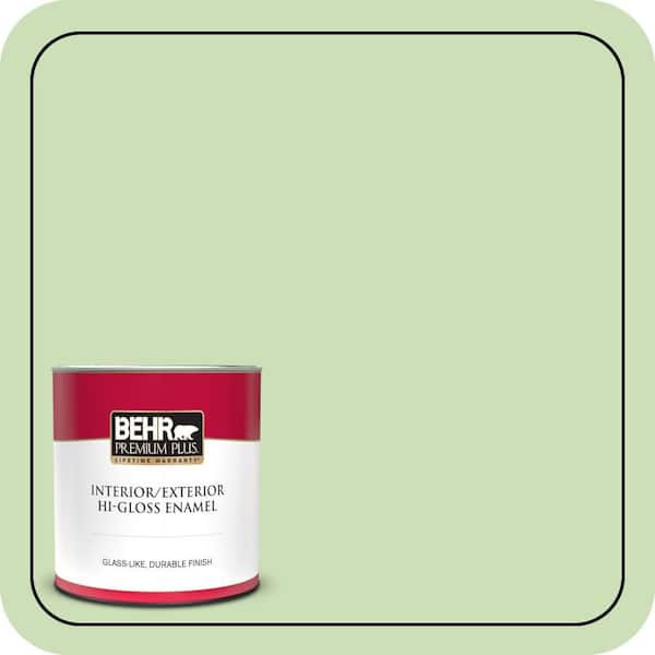 BEHR PREMIUM PLUS 1 qt. #430C-3 Peridot Hi-Gloss Enamel Interior ...