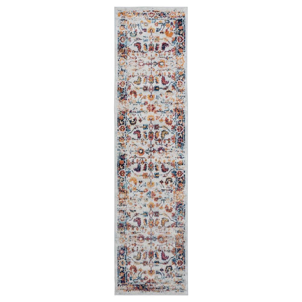 Amer Rugs Alexandria 2ft. 6 in. x 10ft. 3in. Ivory/Gold Bordered ...