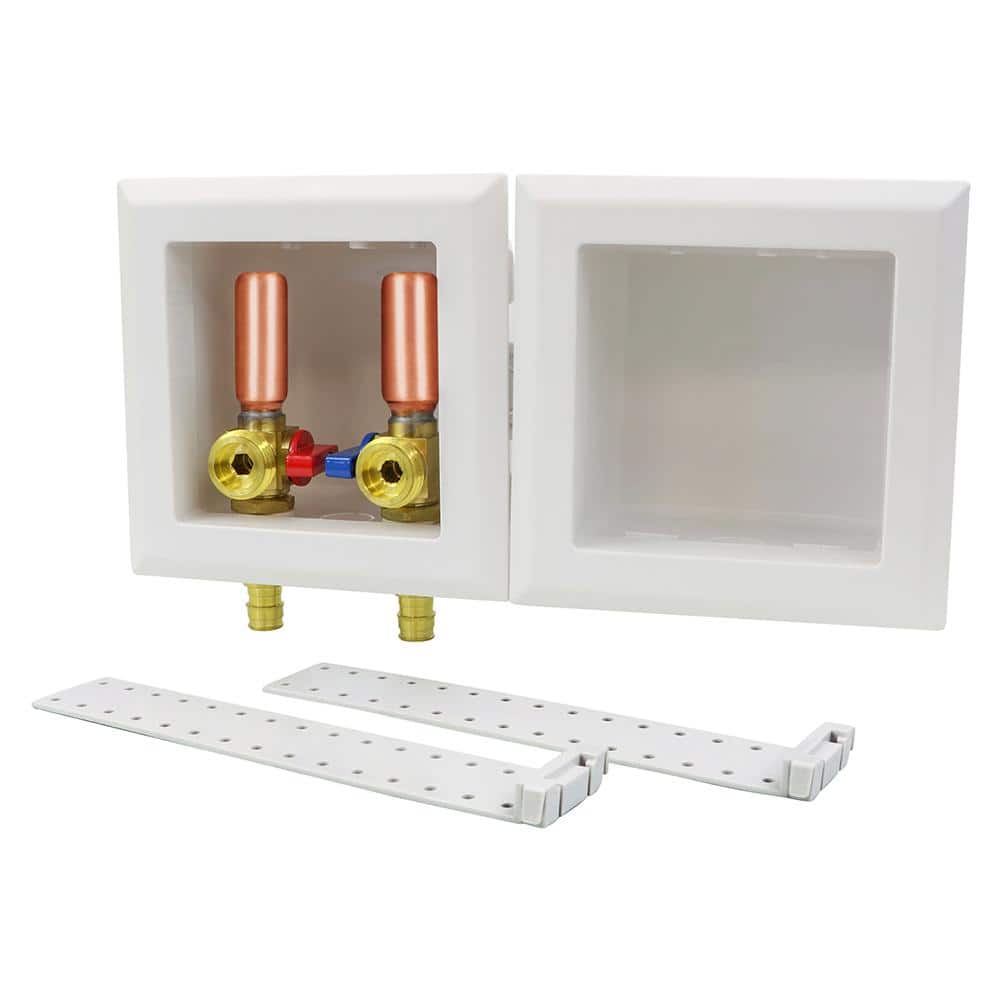 PLUMBFLEX 1/2 in. F1960 PEX Brass Valve Fittings White ABS Plastic ...