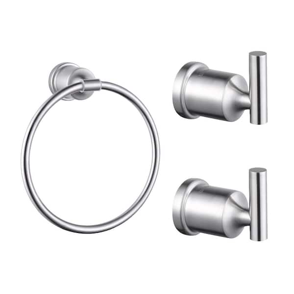WOWOW Brushed Nickel 3-Piece Bath Hardware Set with Mounting Hardware ...