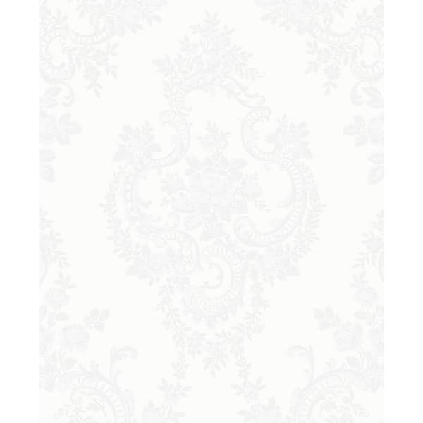 SK Filson White Document Cameo Wallpaper DE41861 - The Home Depot