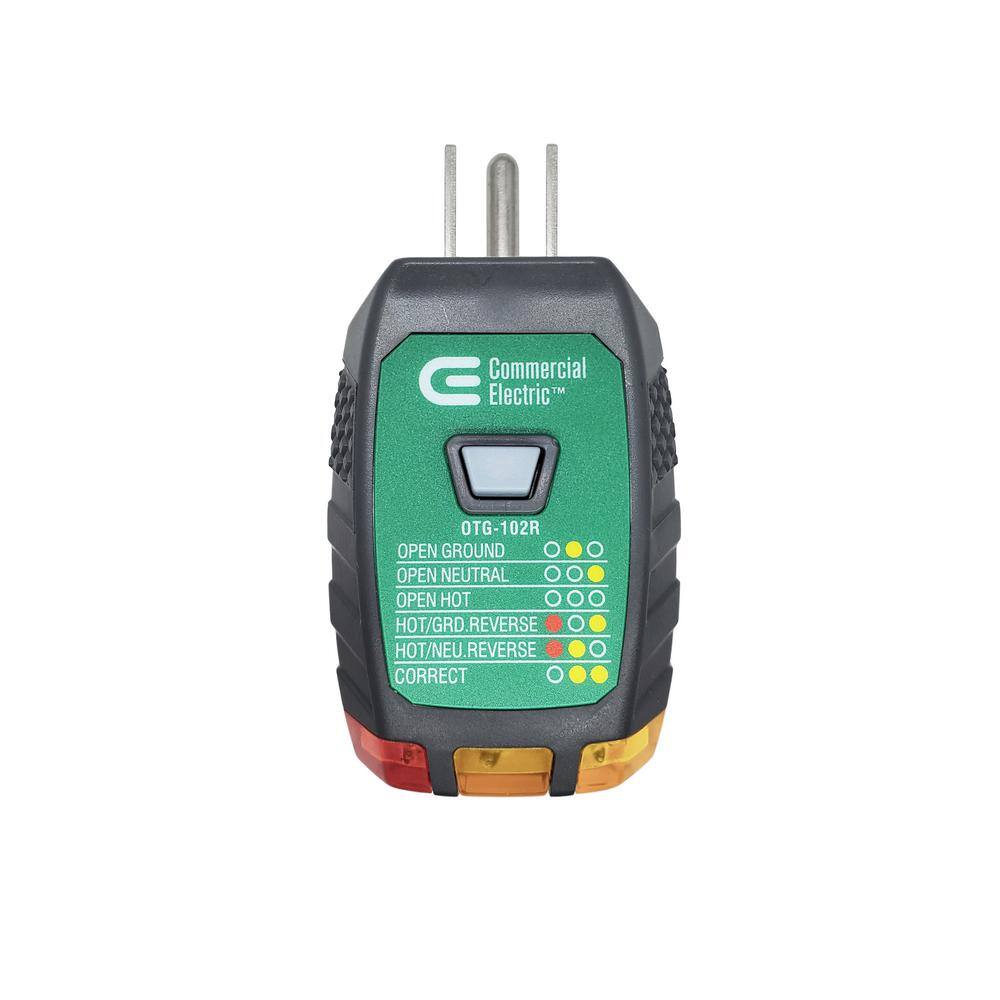 Commercial Electric Outlet Tester with GFCI OTG-102R - The Home Depot
