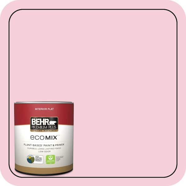 BEHR PREMIUM PLUS 1 qt. #120C-1 April Blush Flat EcoMix Plant-Based ...