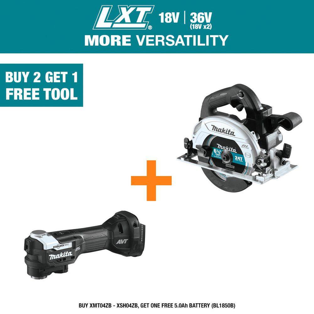 Makita 18V LXT Sub-Compact Brushless StarlockMax Oscillating Multi-Tool w/ 18V 6-1/2 in. LXT Sub ...