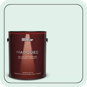 BEHR PREMIUM PLUS 8 oz. #490C-1 Ice Cube Flat Interior/Exterior Paint ...