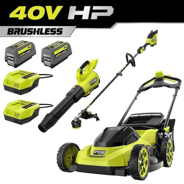 RYOBI 40V HP Brushless 20 in. Cordless Electric Battery Walk Behind ...