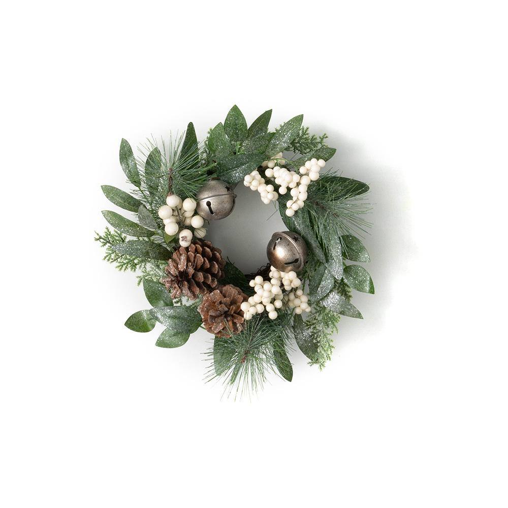 SULLIVANS 13" Artificial Bell & Berry Mini Wreath CP669 - The Home Depot