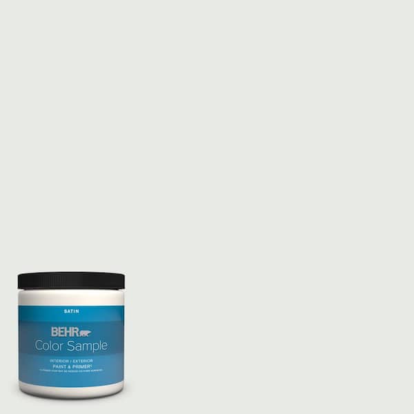 BEHR PREMIUM PLUS 8 oz. #BL-W08 Frothy Surf Satin Enamel Interior ...