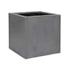 Vasesource Cube 16 in. x 16 in. Matte Gray Fiberstone Square Cube ...