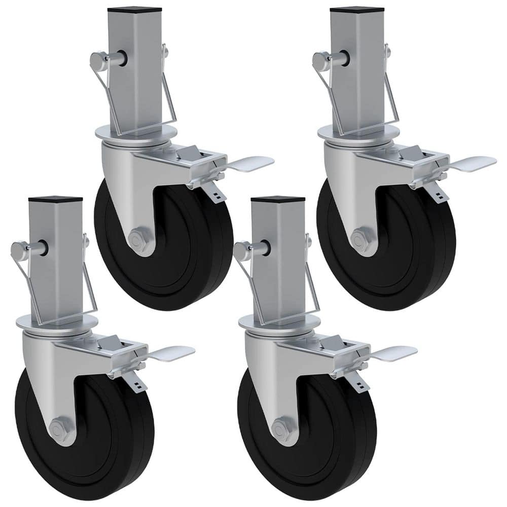 Laybus 5 in. Stainless Steel Scaffolding Wheels with Dual Locking ...