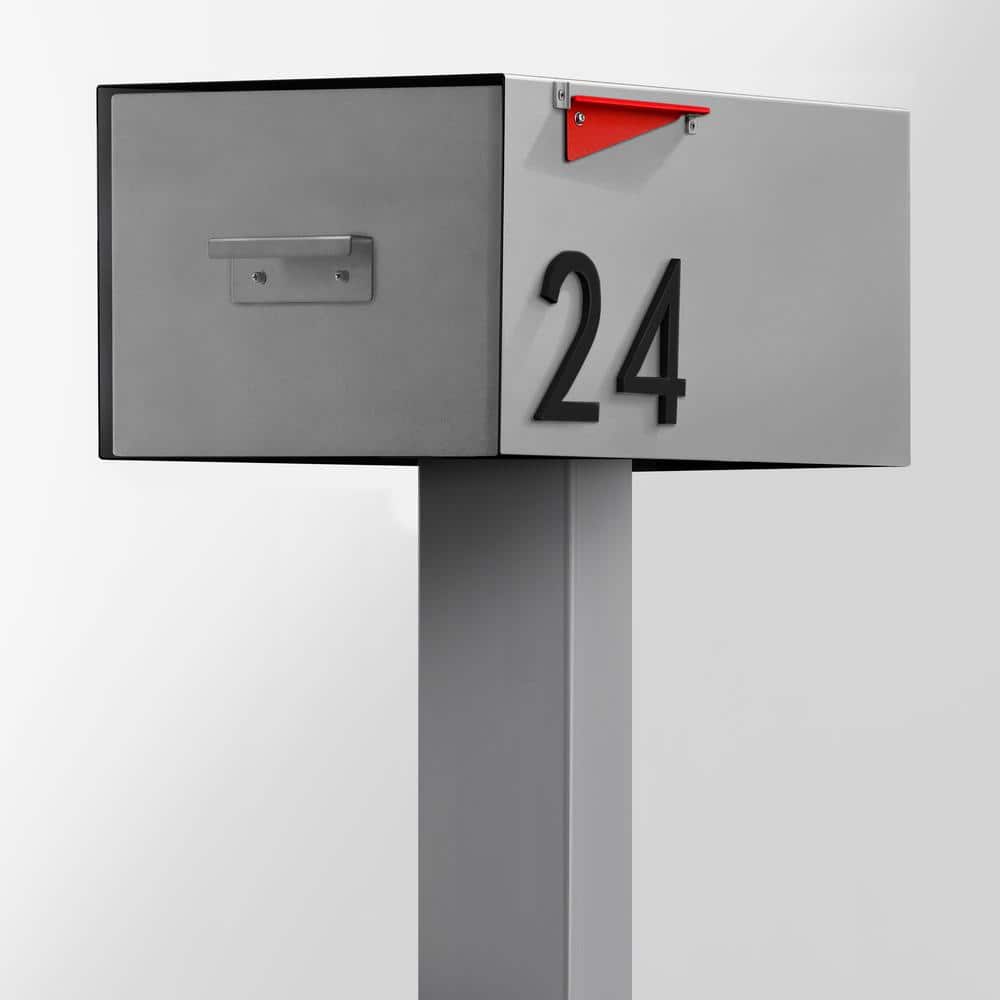 POST & PORCH Large Malone Malone Post Mounted Mailbox l-malone-gray ...